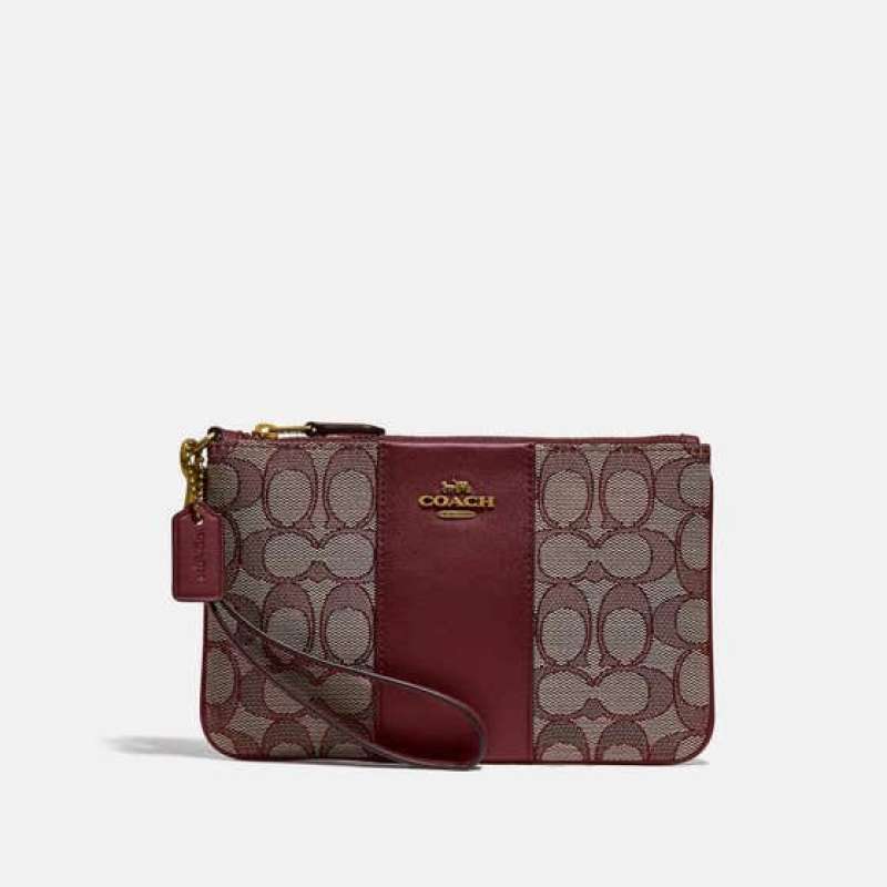 Jual COACH ORIGINAL STORE 100% - Small Wristlet In Signature Jacquard ...