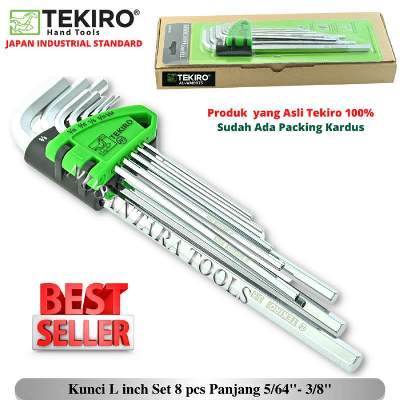 Promo Hex Key Long Set Inch Tekiro - Kunci L Set Inchi Panjang 5/64-3/8 ...