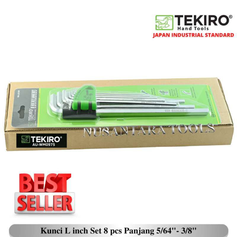 Promo Hex Key Long Set Inch Tekiro - Kunci L Set Inchi Panjang 5/64-3/8 ...