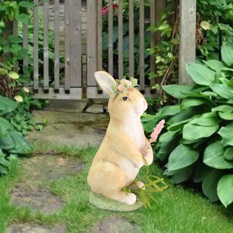 Jual Rabbit Garden Statues Figurine Bunny Resin Sculpture For Shelf ...