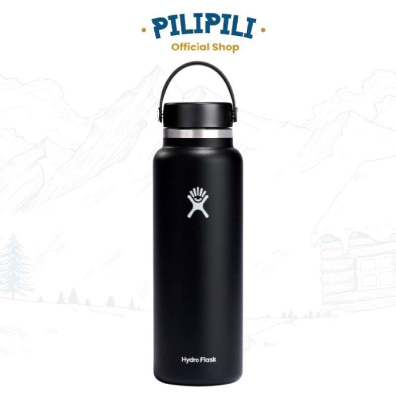 Jual Botol Hydro Flask 40 oz / 1,182 ml Wide Mouth Flex Black di Seller ...