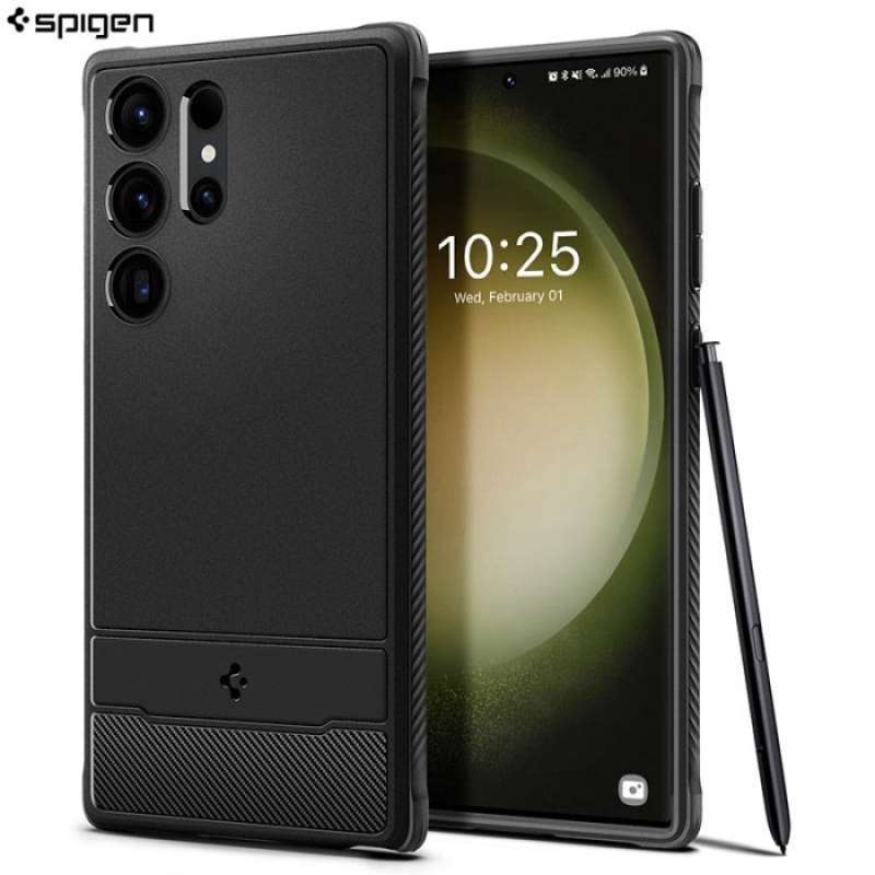 Jual Spigen Rugged Armor Case Casing Samsung Galaxy S23 Ultra Black Soft di Seller Indo Gadget ...