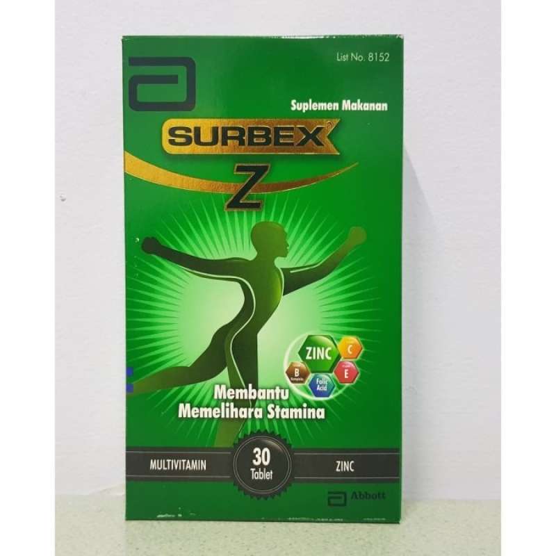 Promo SURBEX Z MULTI VITAMIN C VITAMIN E ZINC BOX ISI 30 TABLET Diskon ...