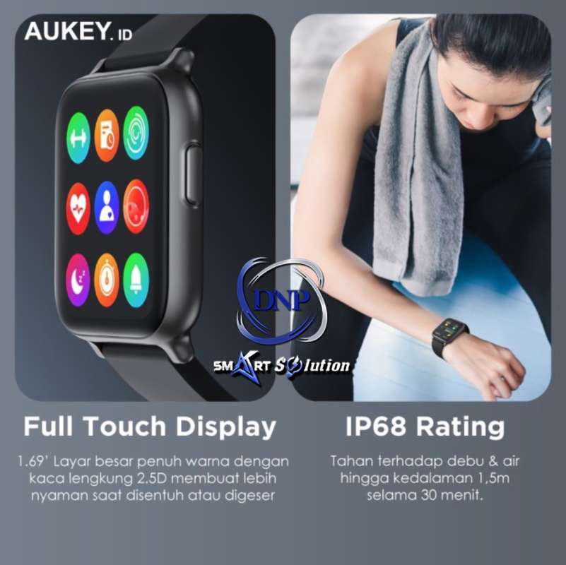 Jual Smartwatch Aukey Sw-1 / Sw 1 Fitness Tracker 10 Activity With Ip68 ...