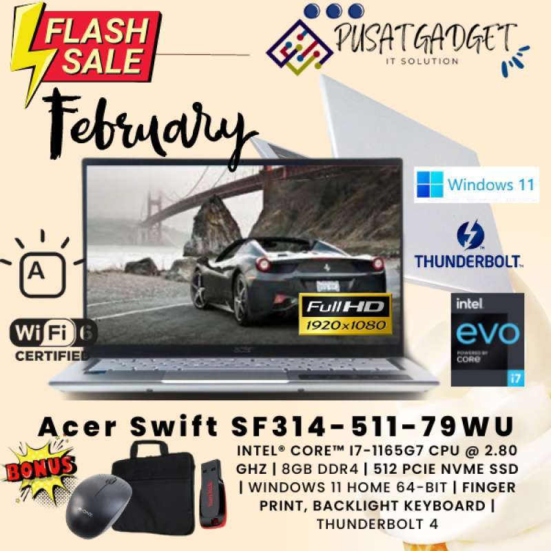 Jual Acer Swift SF314-511-79WU with Intel EVO i7-1135G7 and 8GB RAM and 512GB SSD and Windows 11 ...