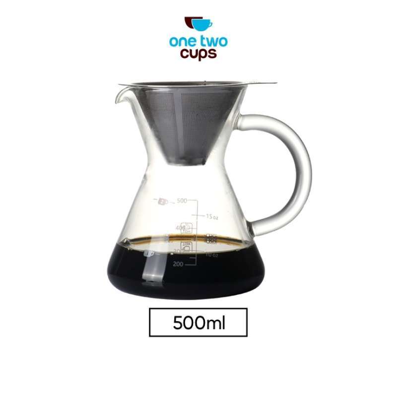 Promo One Two Cups Coffee Maker Pot V60 Teko Kopi Barista 500ml With Filter Diskon 9% Di Seller ...