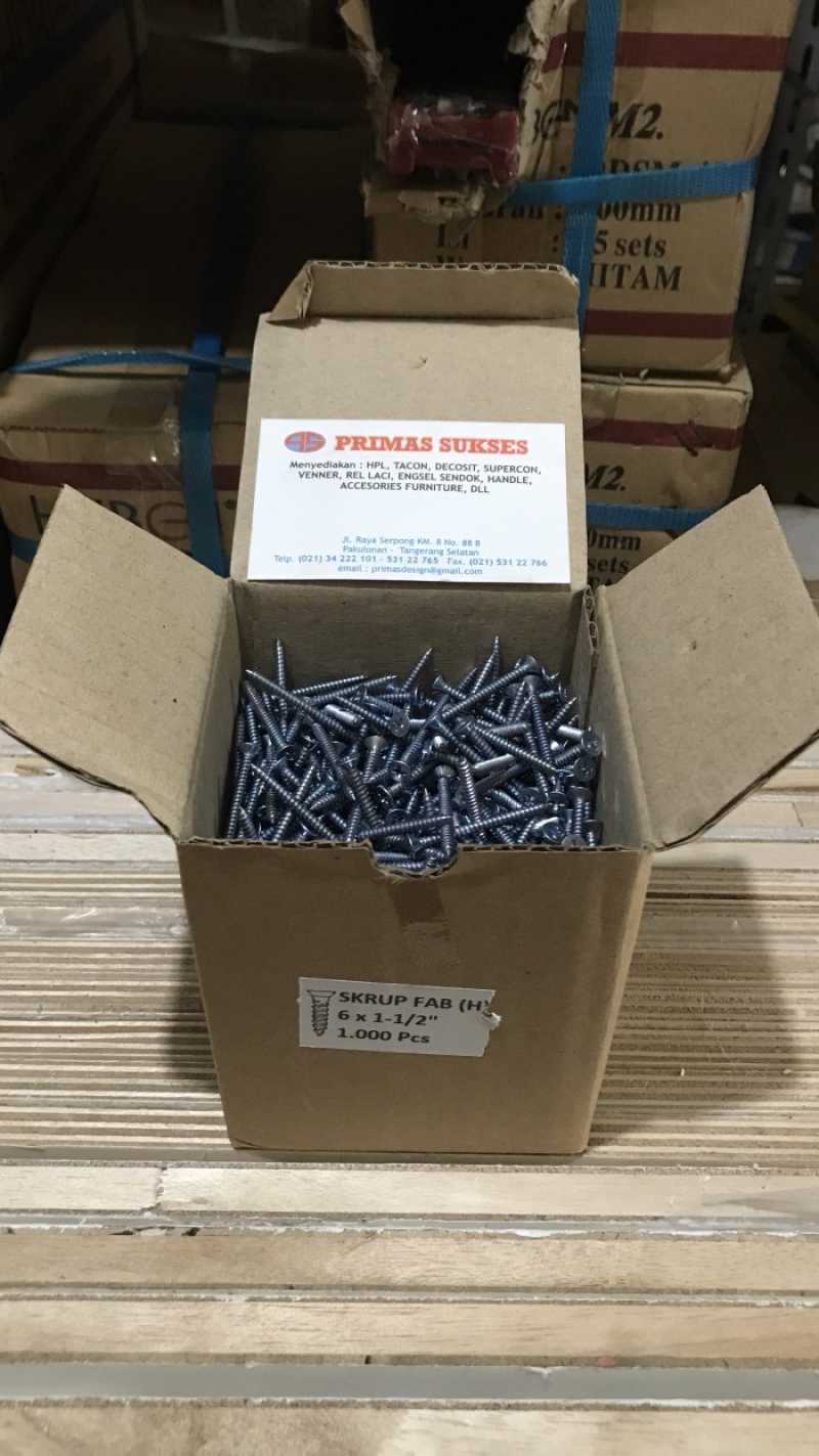 Jual (1000PCS) #6 x 4 CM Skrup FAB Taping Screw Sekrup Skrup Kayu 1 Dus ...