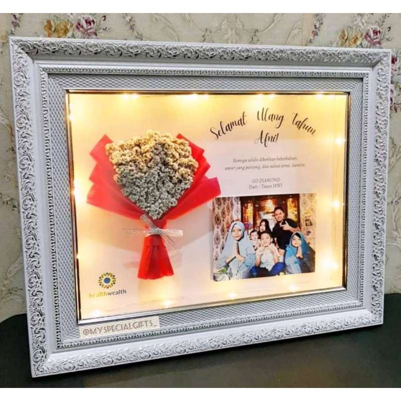 Jual Kado Frame Besar & Mewah Edelweiss 3D Lampu / Kado Spesial / Kado ...