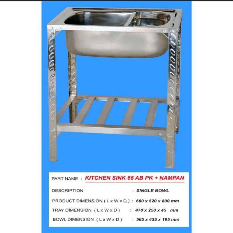 Promo Bak Cuci Piring - Kitchen Sink Kaki Meja Rak Portable 66Cm Pakai ...