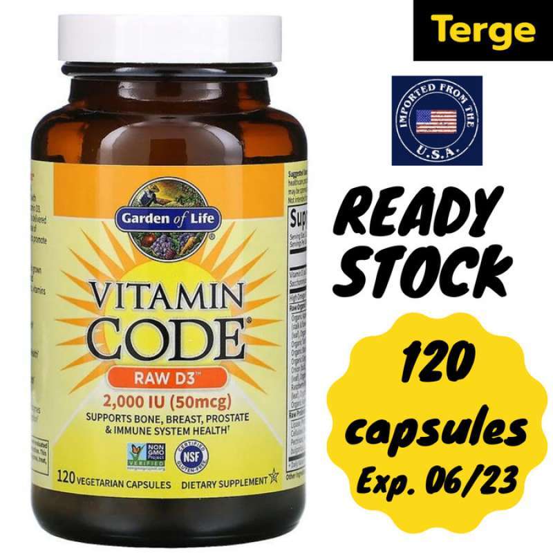 Jual Garden Of Life Vitamin D3 2000 Iu (50mcg) 120 Vegetarian Capsules ...