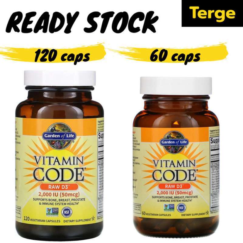 Jual Garden Of Life Vitamin D3 2000 Iu (50mcg) 120 Vegetarian Capsules ...