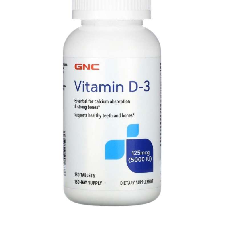 Jual Gnc Vitamin D3 5000 Iu 180 Tablet Usa Vitamin D-3 5000iu 125 Mcg ...