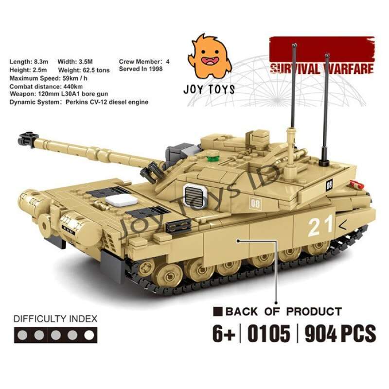 Promo Mainan Anak Brick Sembo Main Battle Tank Challenger 2 FV 4034 904 ...
