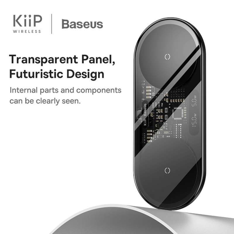 Jual Baseus Dual Wireless Charger Digital Led Fast Charging Pad 20w ...