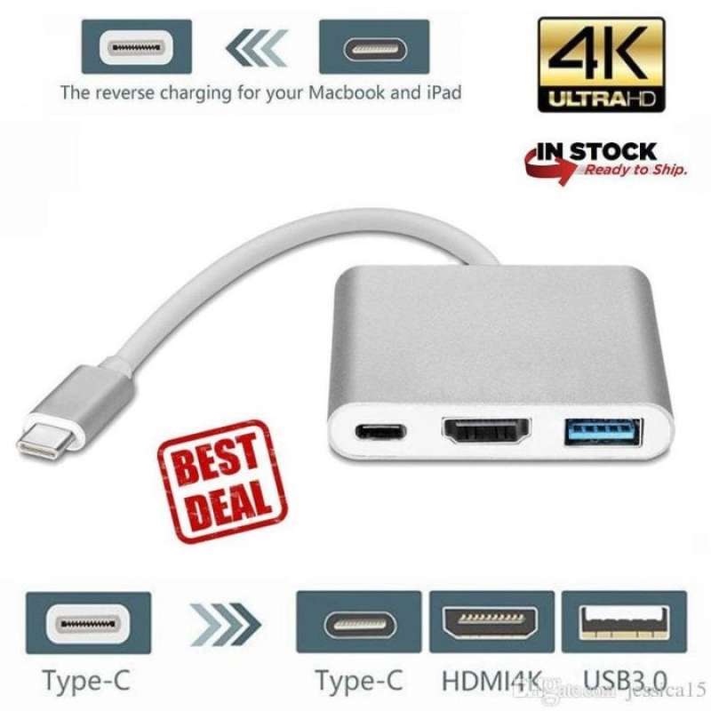 Jual Kabel Converter Usb Type C 3in1 To Hdmi 2k/4k Adapter Di Seller ...