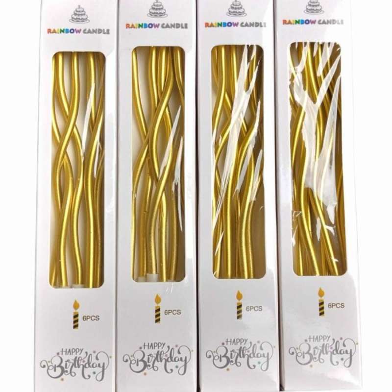 Jual Lilin Ulang Tahun Model Ulir Spiral Panjang 15cm 1 Kotak Isi 6 Pcs ...