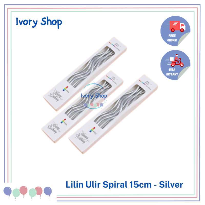 Jual Lilin Ulang Tahun Model Ulir Spiral Panjang 15cm 1 Kotak Isi 6 Pcs ...