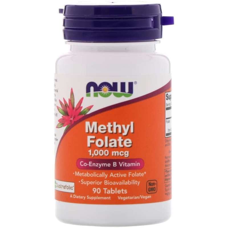 Promo Now Foods Methyl Folate 1000mcg 90 tablets vitamin B co-enzyme ...