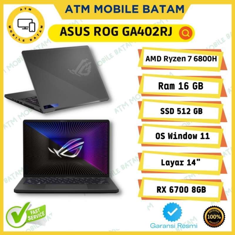Jual Asus Rog Zephyrus Ga402rj R7x6b6g O R7-6800hs 16g 512gb Ssd Rx6700 ...