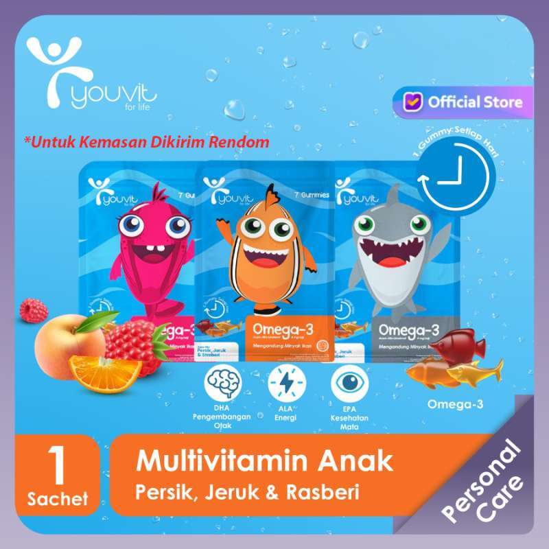 Jual YOUVIT Omega Anak / Omega-3 Multivitamin Anak DHA, EPA & ALA Gummy ...