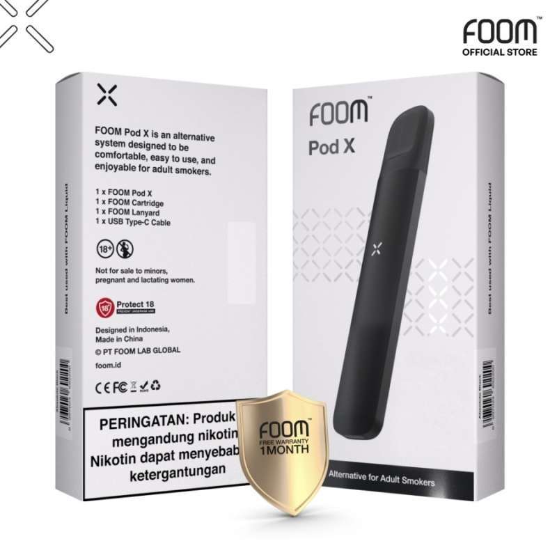 Jual Foom X Absolute Black 580mah Pod Kit By Foom Lab / Foom Pod X Kit ...