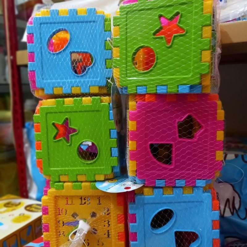 Jual Mainan anak kubus puzzle mengenal bentuk di Seller Toko Mahira ...