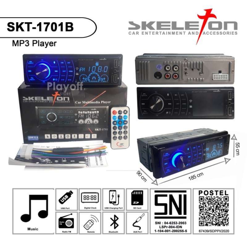 Jual Single Din Mp3 Bluetooth Tape Mobil Usb Head Unit Skeleton - Skt ...