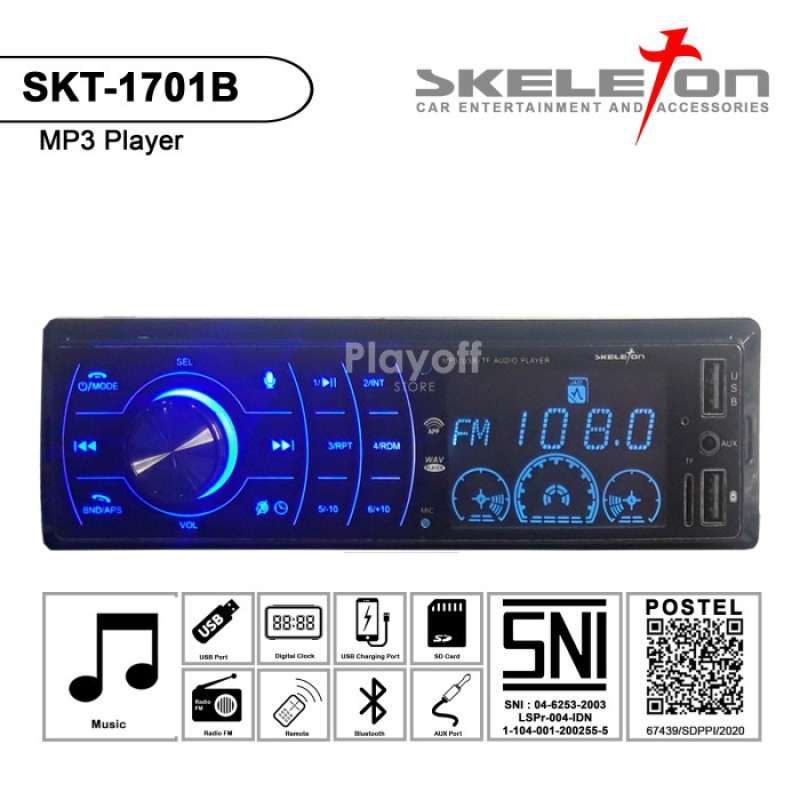 Jual Single Din Mp3 Bluetooth Tape Mobil Usb Head Unit Skeleton - Skt ...
