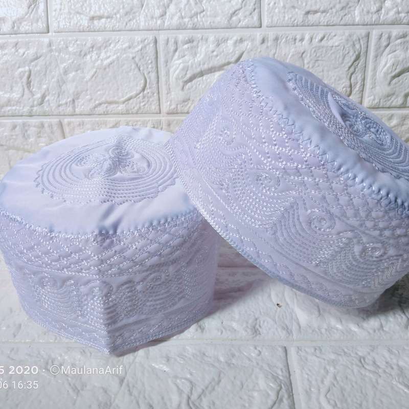 Jual peci kopeah madinah putih/peci madinah lipat/peci putih haji - 5 ...