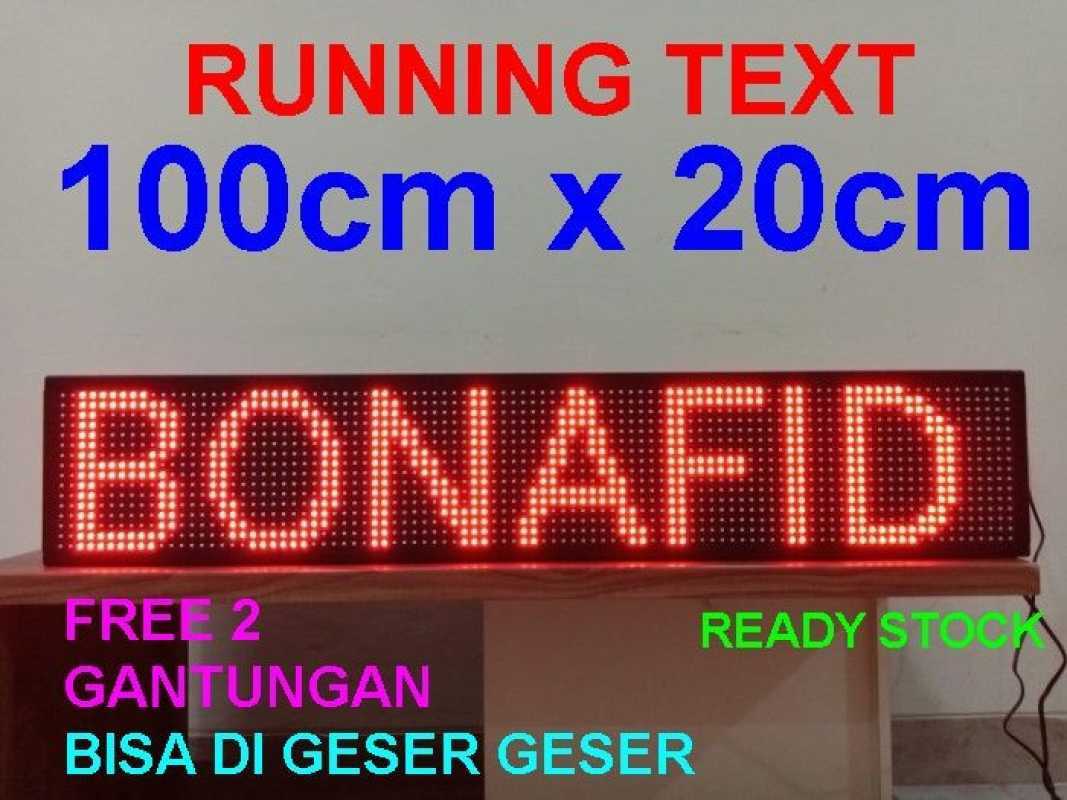 Promo LED RUNNING TEXT WIFI OUTDOOR MERAH 100 X 20 CM TULISAN BERJALAN ...