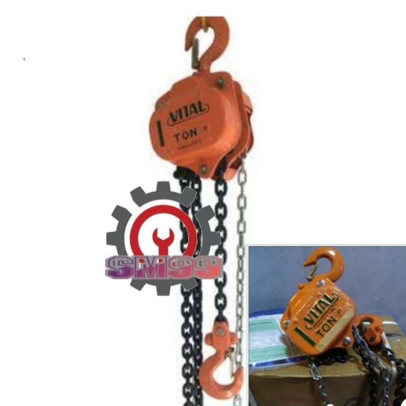 Jual takel 1 ton chain block 1ton x 3 meter kerekan manual merk VITAL ...