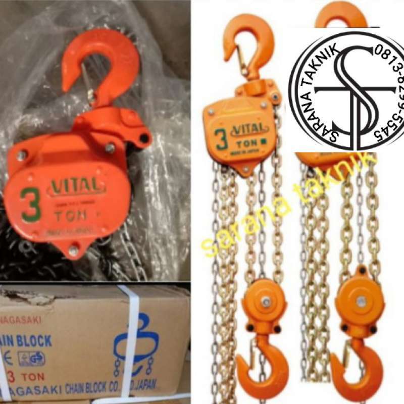 Jual Chain Block Vital 3 Ton X 10 Meter - Takel Hand Manual Chain Block ...
