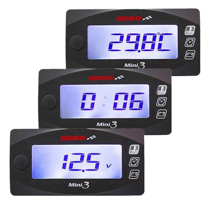 Jual KOSO Mini 3 In 1 (Voltmeter+Water Temperatur+Jam) Sensor Adaptor ...