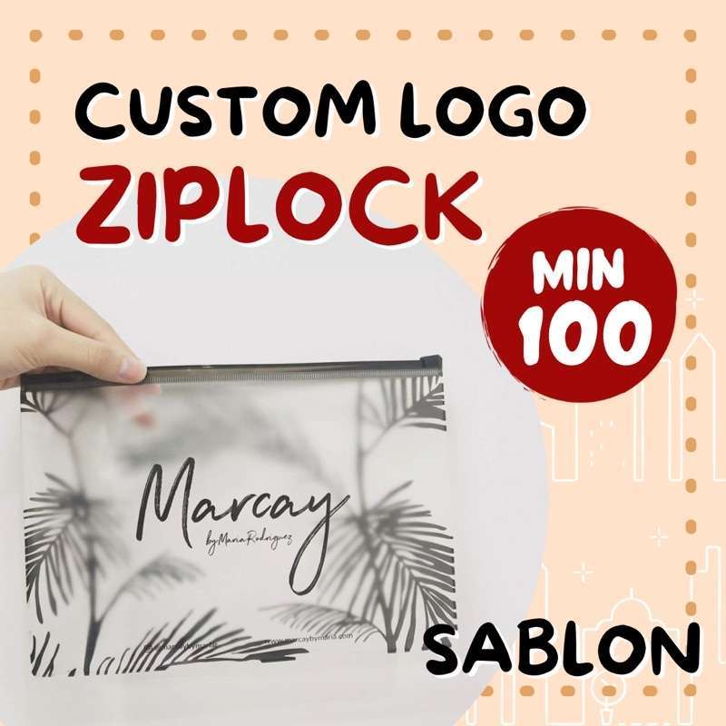 Jual Sablon cetak Logo design custom Zipper Ziplock opp baju Min 100Pcs ...