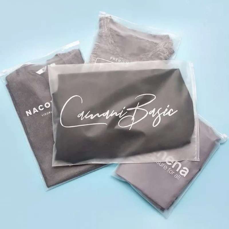 Jual Sablon cetak Logo design custom Zipper Ziplock opp baju Min 100Pcs ...