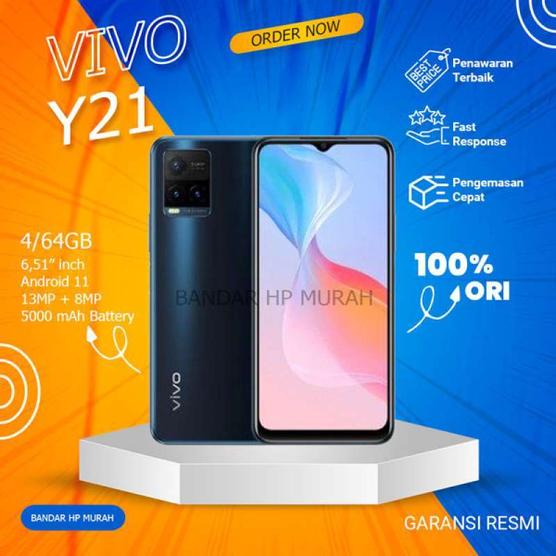 Jual Vivo Y21 - Ram 4gb+1gb Extended, Rom 64gb, 5000mah Battery+18w ...