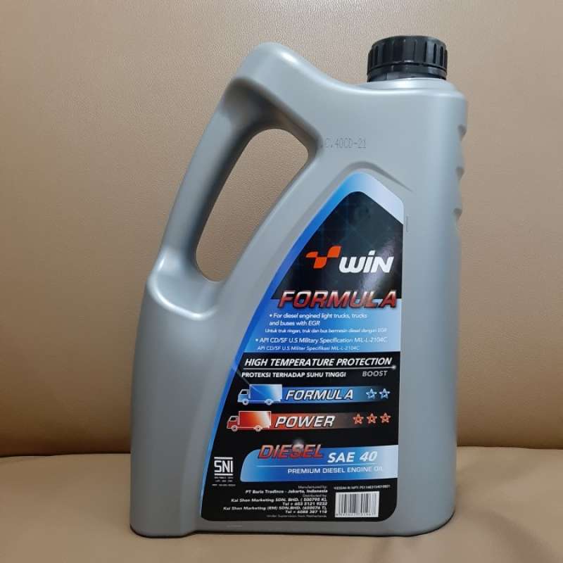 Promo Oli Mesin Win Formula Diesel Sae 40 Api Cd/sf - 5liter Galon ...
