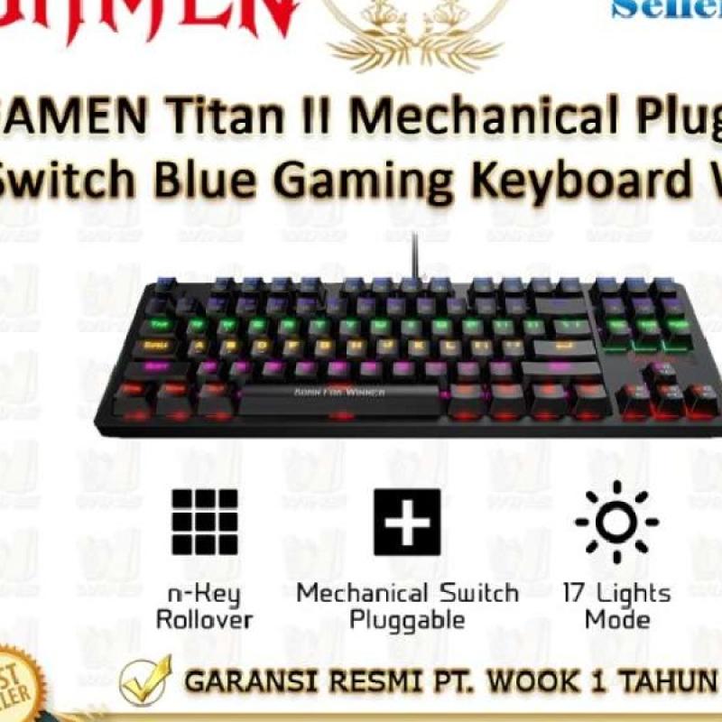 Promo GAMEN Titan II Mechanical Pluggable Switch Blue Gaming Keyboard ...