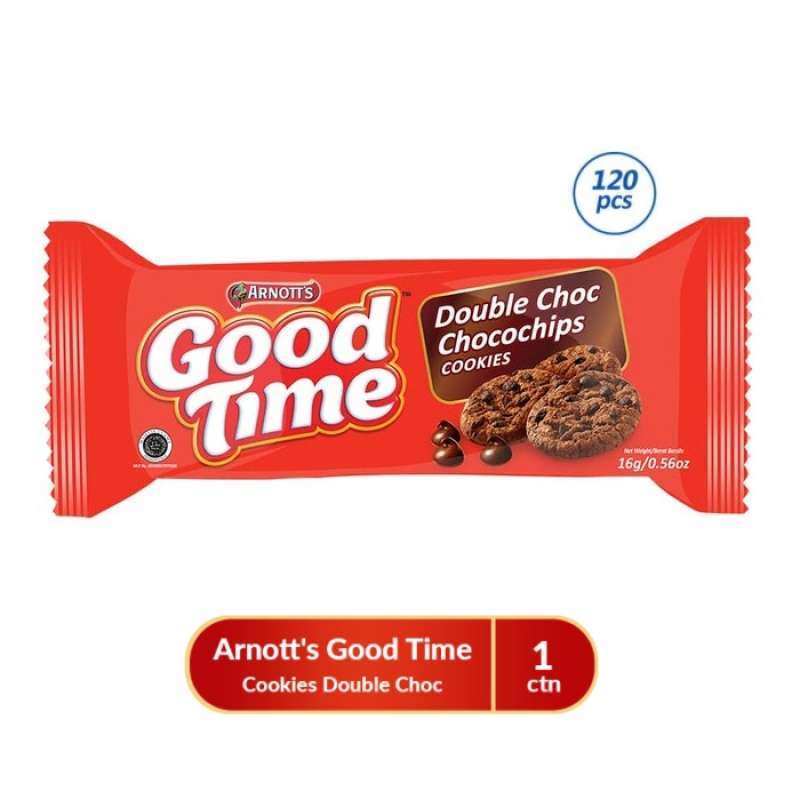 Jual Good Time Double Choc Chocochips Cookies [16 G/ 120 Pcs/ Karton ...