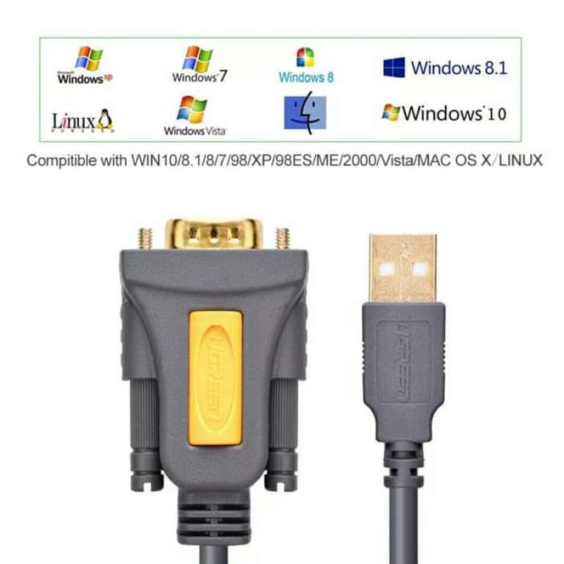 Jual Ugreen Kabel Serial Rs232 / Db9 Male To Usb Support Os Windows ...