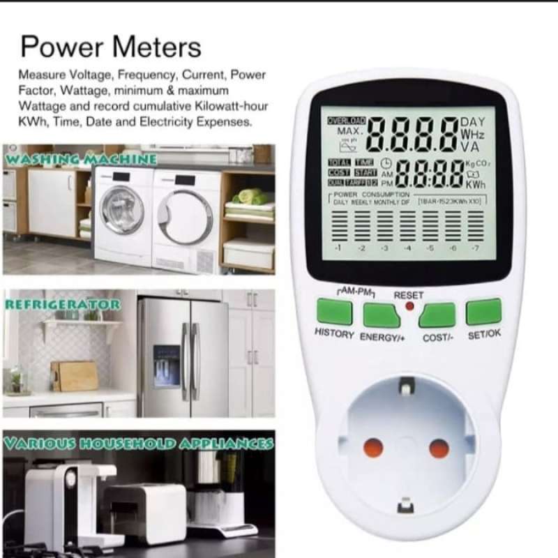 Jual Ac Watt Kwh Energy Meter Voltmeter Ukur Daya Listrik Tagihan Pln ...