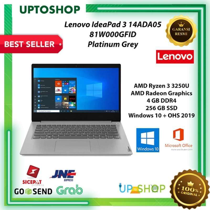 Jual Lenovo IdeaPad 3 14ADA05 - GFID - Laptop - [ AMD Ryzen 3 3250U / 4GB DDR4 / 256GB SSD / 14 ...