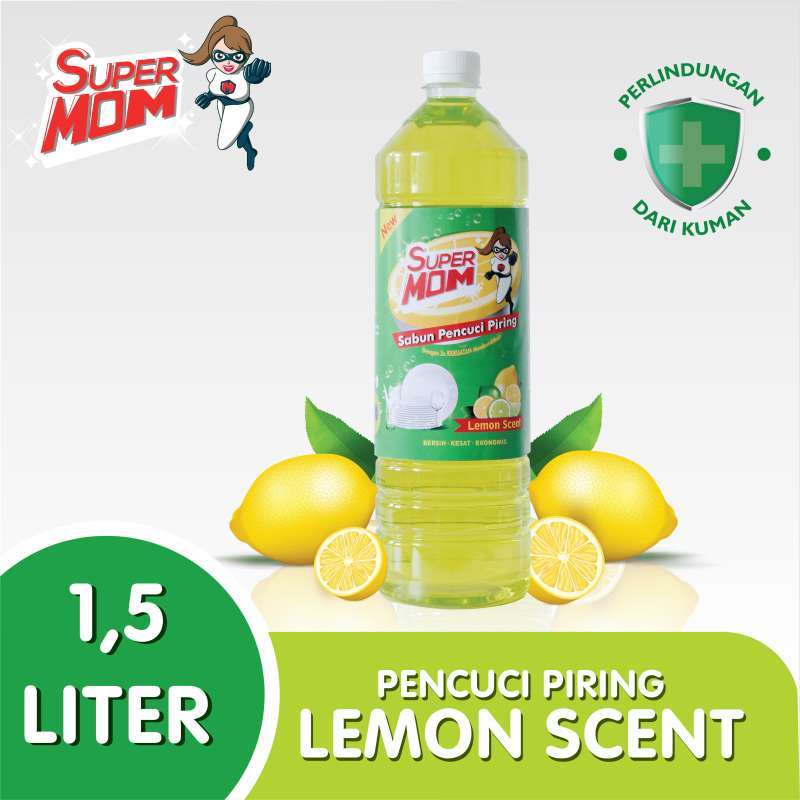 Jual Supermom Sabun Pencuci Piring Lemon Active Concentrated 1,5l Di ...