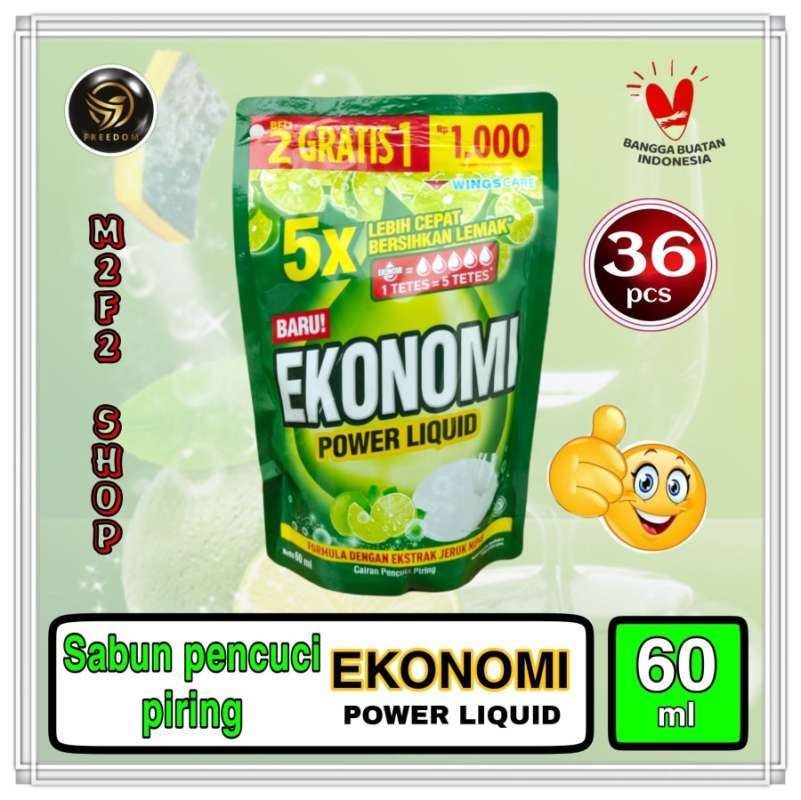 Promo Ekonomi Power Liquid Sabun Cair Cuci Piring Sachet - 60 ml ...