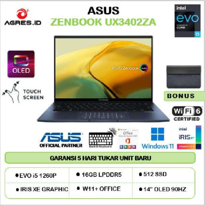 Jual ASUS ZENBOOK 14 OLED UX3402ZA Touch Evo I5 1240P 16gb 512ssd Iris ...