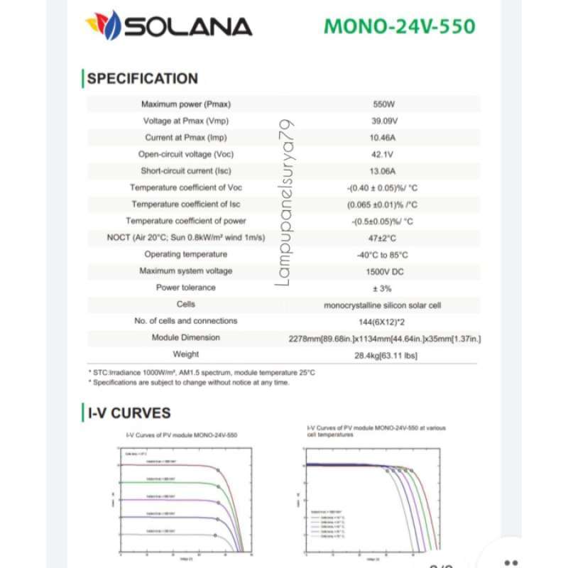 Promo Solar Panel Surya Solarcell Pv Solana 550wp Monocrystalline 550wp ...