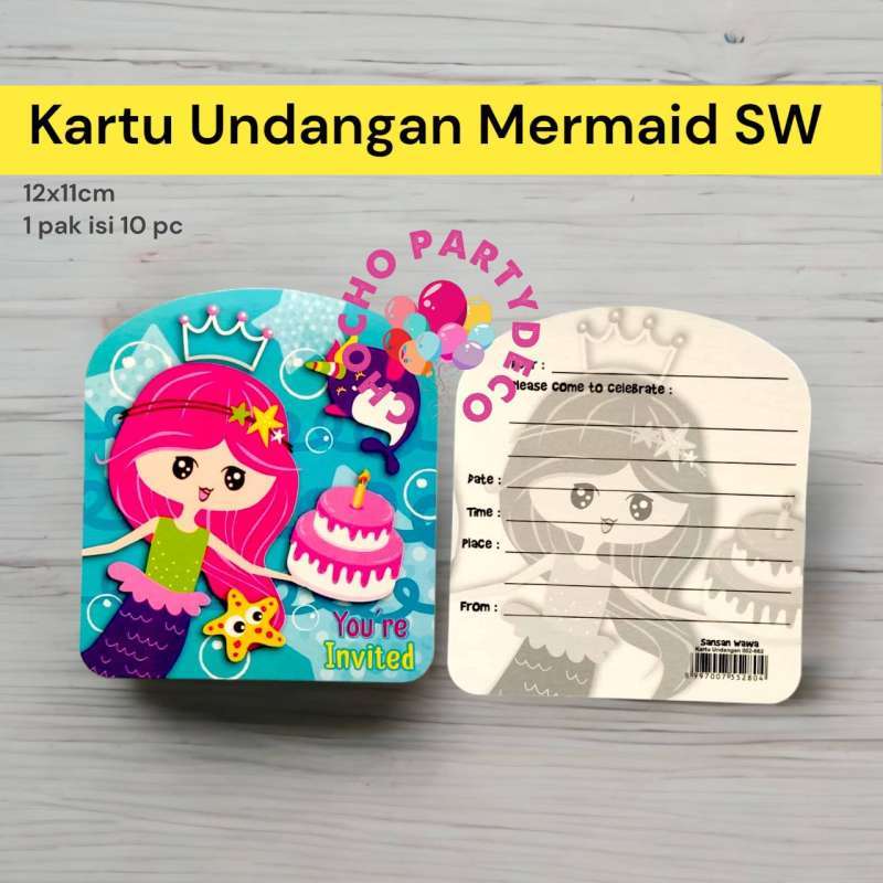 Jual Kartu Undangan Ulang Tahun MERMAID SW Isi 10 pc / Kartu Undangan ... Jual Kartu Undangan Ulang Tahun MERMAID SW Isi 10 pc / Kartu Undangan ...