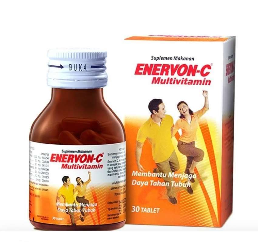 Jual ENERVON C BOTOL isi 30 tablet Multivitamin ENERVON-C Suplemen ...
