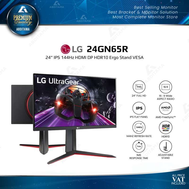 Jual Monitor Led Lg 24gn65r 24 Ips 144hz Hdmi Dp Hdr10 Ergo Stand Vesa ...