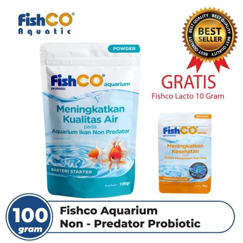 Jual FISHCO Aquarium Probiotik Ikan Non Predator-Bakteri Starter 100gr ...